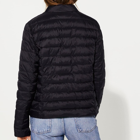 Zara | Jackets & Coats | Zara Black Quilted Padded Collarless Thin ...